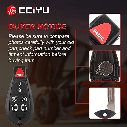 cciyu 1X Replacement Keyless Entry Remote Control Car Key Fob 7 Buttons Replacement for 08 09 10 11 12 13 14 for Volkswagen Routa for Dodge for Grand for Caravan for Chrysler Town Country 56046708AA