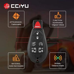 cciyu 1X Replacement Keyless Entry Remote Control Car Key Fob 7 Buttons Replacement for 08 09 10 11 12 13 14 for Volkswagen Routa for Dodge for Grand for Caravan for Chrysler Town Country 56046708AA