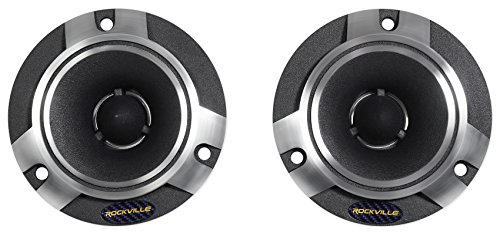 Pair Rockville RT5 2.8" Aluminum Car/Pro Tweeters w Titanium Diaphragm+Kapton VC, Silver