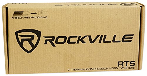 Pair Rockville RT5 2.8" Aluminum Car/Pro Tweeters w Titanium Diaphragm+Kapton VC, Silver