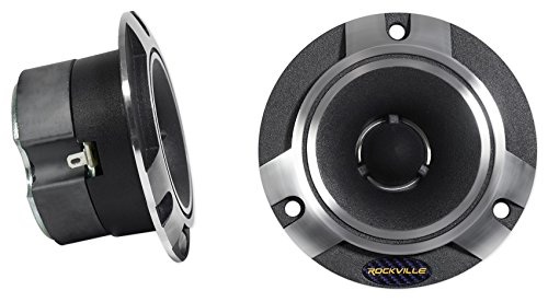 Pair Rockville RT5 2.8" Aluminum Car/Pro Tweeters w Titanium Diaphragm+Kapton VC, Silver