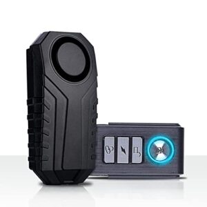 upgraded bike alarm waterproof with remote, vibration motorcycle bicycle/door burglar alarm, prevent robbery and door prying, 113db loud, adjustable sensitivity, scooter accessories vibration sensors