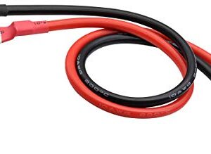 AAOTOKK EC5 to O Ring Terminal Cable,EC5 Female to O Ring Eyelet Terminal Plug Connector Cable 10AWG RC ESC Charger Side Power(40cm/15inch)