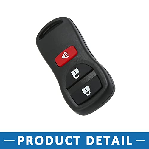 A ABSOPRO Keyless Entry Remote Key Fob Clicker 28268-C991C 3 Buttons Transmitter Replacement for Nissan Sentra 2007-2012 Plastic, Metal Black