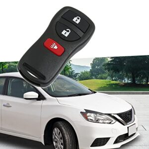 A ABSOPRO Keyless Entry Remote Key Fob Clicker 28268-C991C 3 Buttons Transmitter Replacement for Nissan Sentra 2007-2012 Plastic, Metal Black