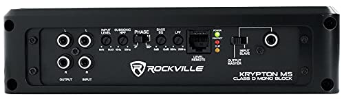 Rockville Krypton-M5 8000 Watt Peak / 2000w RMS Mono 1 Ohm Car Amplifier Amp