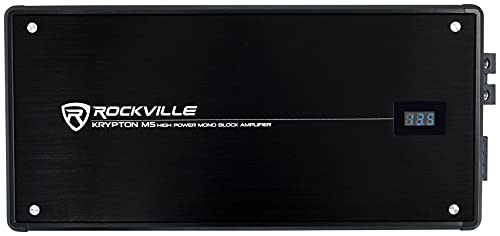 Rockville Krypton-M5 8000 Watt Peak / 2000w RMS Mono 1 Ohm Car Amplifier Amp