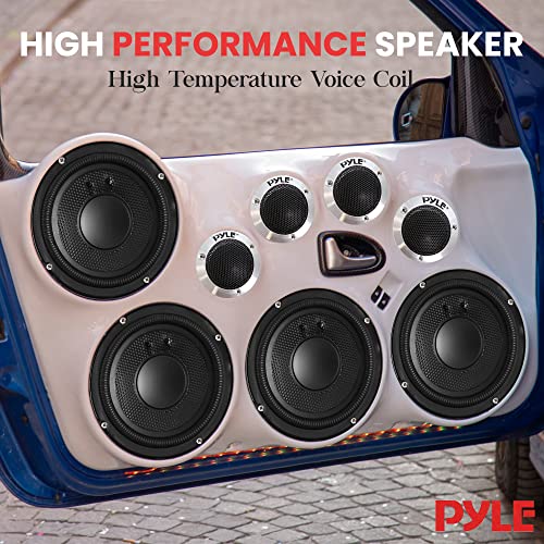 Pyle 2.5" Dual Titanium Dome Tweeters - 1 Pair 1” Voice Coil 80 Watts at 4-Ohm, Car Audio Tweeters for Speakers with Aluminum Housings - PLTWB3