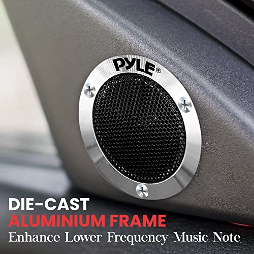 Pyle 2.5" Dual Titanium Dome Tweeters - 1 Pair 1” Voice Coil 80 Watts at 4-Ohm, Car Audio Tweeters for Speakers with Aluminum Housings - PLTWB3