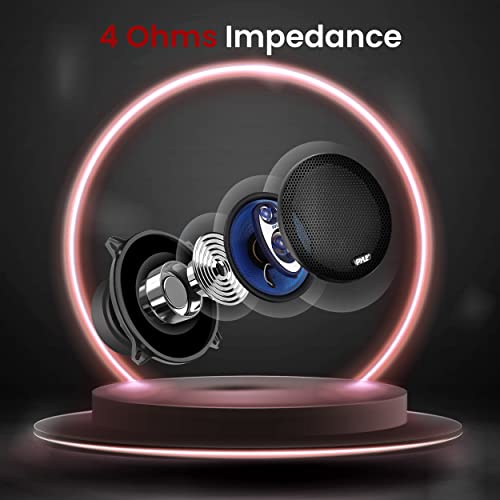 Pyle 5.25” Car Sound Speaker (Pair) - Upgraded Blue Poly Injection Cone 3-Way 200 Watt Peak w/Non-fatiguing Butyl Rubber Surround 100-20Khz Frequency Response 4 Ohm & 1" ASV Voice Coil - Pyle PL53BL