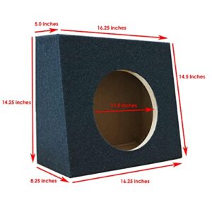 2X Single Sealed Angle 12 Inches Truck Subwoofer Box Enclosure with Thick Heavy Duty MDF - 12" Inches Woofer (2 Pieces)