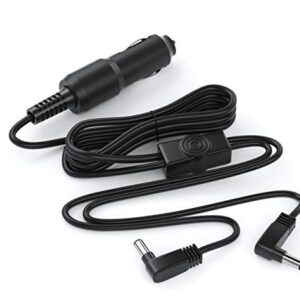 Pwr Extra Long 12FT Car-Charger for Philips Portable DVD Player Dual-Screens Dc Adapter Auto Power Supply Cord (Dual)