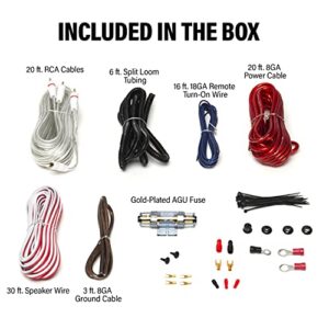 BOSS Audio Systems 8BK 8 Gauge Amplifier Installation Wiring Kit - A Car Amplifier Wiring Kit Helps You Make Connections and Brings Power to Your Radio, Subwoofers and Speakers