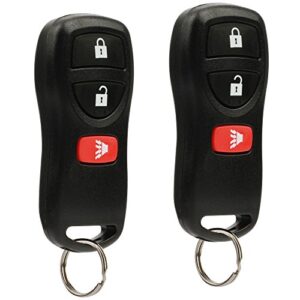 key fob keyless entry remote fits nissan frontier armada murano pathfinder quest sentra titan versa xterra/infiniti qx4 fx35 fx45 (kbrastu15), set of 2