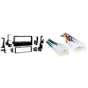 metra 99-8206 single din installation kit for 2001-2007 toyota highlander/4 runner,black & 70-1761 radio wiring harness for toyota 87-up power 4 speaker