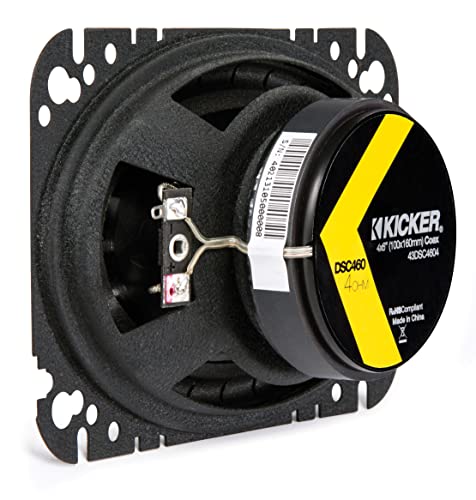 KICKER DSC460 4x6-Inch (100x160mm) Coaxial Speakers, 4-Ohm (Pair)