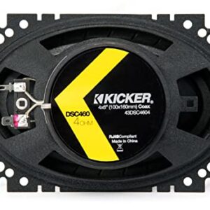 KICKER DSC460 4x6-Inch (100x160mm) Coaxial Speakers, 4-Ohm (Pair)