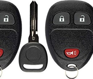 KeylessOption Keyless Entry Remote Control Car Key Fob Replacement for 15913420 with Key (Pack of 2)