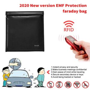 Faraday Bag, Signal Isolation Bag for Phones, Fireproof Shield Pouch, Prevents Hacking,Tracking,and NFC/WiFi/Bluetooth for Tablets, Phones, Key Fobs (9.8"X11", Black)