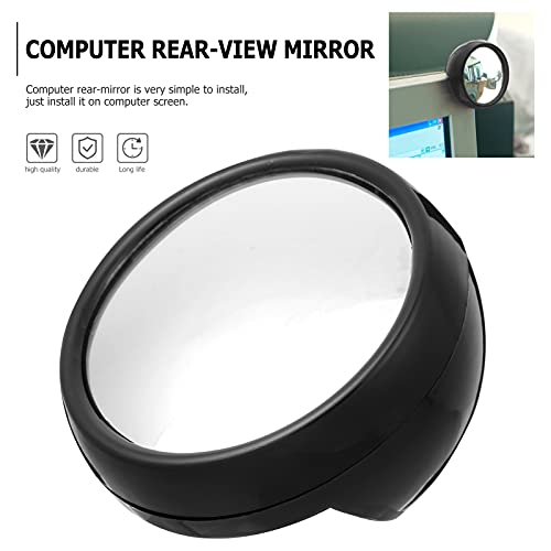 Baluue Computer Screen Rearview Mirror Office Computer Rearview Mirror Cabinet Desk Rear- View Blind Spot Mirror Round Indoor Security Mirror for Office Personal Magnetic Mirror