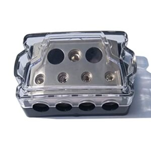 KCT 4 Way car aduio Distribution Block 1x2ga Input and 4x4ga Output