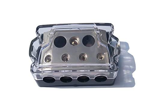 KCT 4 Way car aduio Distribution Block 1x2ga Input and 4x4ga Output