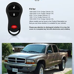 ECCPP 1X Keyless Entry Remote Key Fob Replacement for Jeep Cherokee Grand Cherokee for Dodge Dakota Durango Ram 1500/2500/3500 99-04 key fob FCC 04686366 05014736 GQ43VT9T (315MHz)