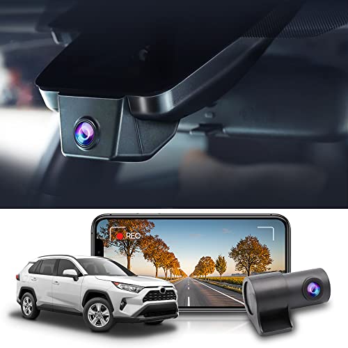 Fitcamx 4K Front and Rear Dash Cam Suitable for Toyota RAV4 2021 2020 2019 LE Limited Premium XLE TRD Hybrid Prime XSE SE Venza 2021 2022(Model A), OEM Look Dual 2160P+1080P Video WiFi, 128GB Card