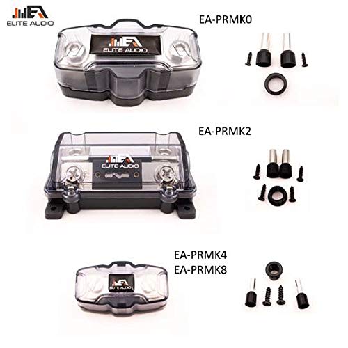 Elite Audio 4 Gauge CCA Premium Amp Kit - EA-PRMK4 Complete Amplifier Installation Wiring Kit with 20 feet 4 AWG + 2-Channel RCA Interconnects 2000W