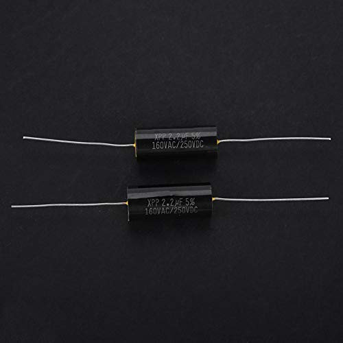 Lazmin 2Pcs Capacitor Frequency Divider, DC 250V 1uF/2.2uF/3.3/uF Film Capacitor for Audio Divider(2.2uf)