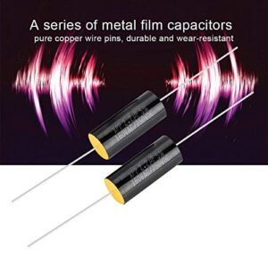 Lazmin 2Pcs Capacitor Frequency Divider, DC 250V 1uF/2.2uF/3.3/uF Film Capacitor for Audio Divider(2.2uf)