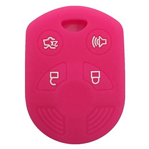 Ezzy Auto Rose 4 Buttons Silicone Rubber Key Fob Case Key Cover Key Jacket Skin Protector fit for Escape Explorer