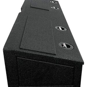 QPower QBFORDFF09408 8 Inch Quad Port Subwoofer Enclosure Box with Underseat Frontfire for Ford F150 Super Crew, and 250/350 Super Duty Trucks