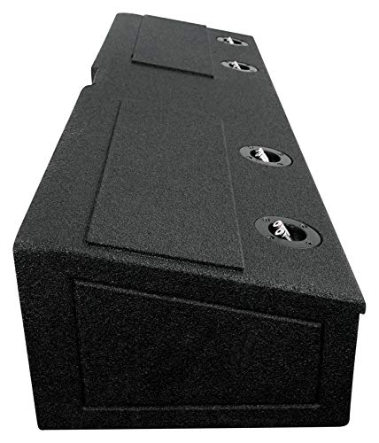 QPower QBFORDFF09408 8 Inch Quad Port Subwoofer Enclosure Box with Underseat Frontfire for Ford F150 Super Crew, and 250/350 Super Duty Trucks