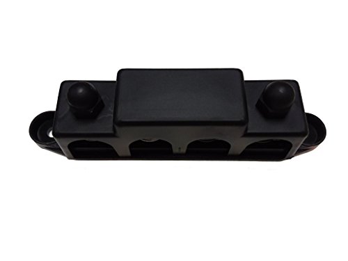 4 Way 7 Point Terminal Junction Busbar 3/8" Black