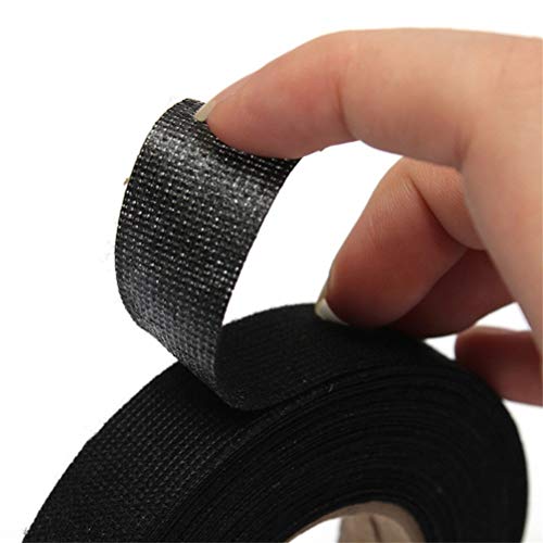 5 Rolls Wire Loom Harness Tape, Wiring Harness Cloth Tape, Wiring Loom Harness Adhesive Cloth Fabric Tap， Adhesive Fabric Tape for Automobile ，Wire harnessing Noise Damping Heat Proof(15 mm x 15 m)