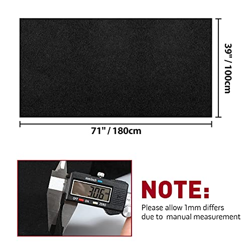 MODIGT 40" x 70" High Grade - Underfelt Carpet for RV, Boat, Truck, Speaker Box, Door Liner, Desk (Black)