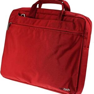 Navitech Red Sleek Water Resistant Travel Bag - Compatible with NAVISKAUTO 10.1" Portable DVD Player