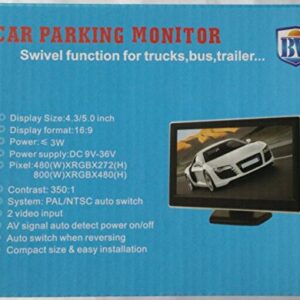 BW 5" High Resolution HD 800 * 480 (no 320 * 240) Car TFT LCD Monitor Screen with 2ch Video for Car Rearview Backup Cameras/Car DVD/VCD/GPS/Other Video Equipment