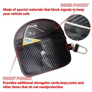 Bebeeco 2 Pack Faraday Bag for Key Fob, Faraday Key Fob Protector RFID Signal Blocking Anti-Theft Pouch Key Fob (Carbon Fiber Texture)