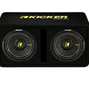 Kicker 44DCWC102 Dual CompC 10" Subwoofers in Vented Enclosure, 2-Ohm