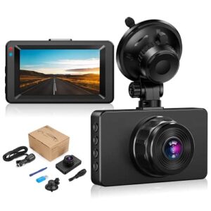 dashcam【2022 new version】dash camera for cars 1080p full hd dvr dashboard camera 3″ips screen driving recorder 170°wide angle lens night vision g-sensor loop recording motion detection parking monitor