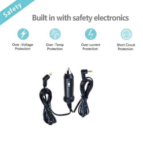 HISPD in Car Charger Adator Compatible with Bush PDVD-163C Twin Screen DVD Player Dual Portable