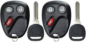 keylessoption keyless entry remote car key fob and key replacement for lhj011 (pack of 2)