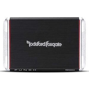 rockford fosgate pbr300x4 punch 300 watt 4 channel boosted rail amplifier