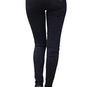 Andongnywell Women's Mid Rise Destroyed Skinny Jeans Colombian Design (Black,Medium)