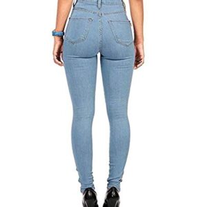 Andongnywell Super High Waisted Stretchy Skinny Jeans Denim Pants (Sky Blue,X-Small)