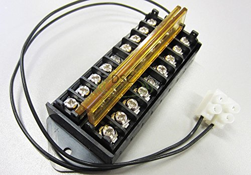 8 Way Terminal Block Bus Bar, Splits 1 Input to 8 Out (18AWG Power Lead and with Cover)