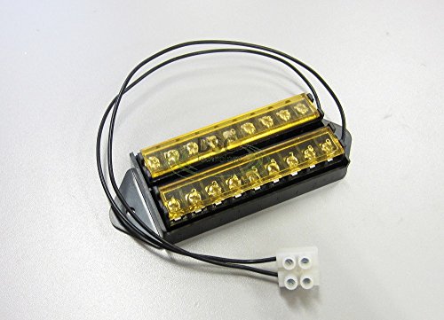 8 Way Terminal Block Bus Bar, Splits 1 Input to 8 Out (18AWG Power Lead and with Cover)