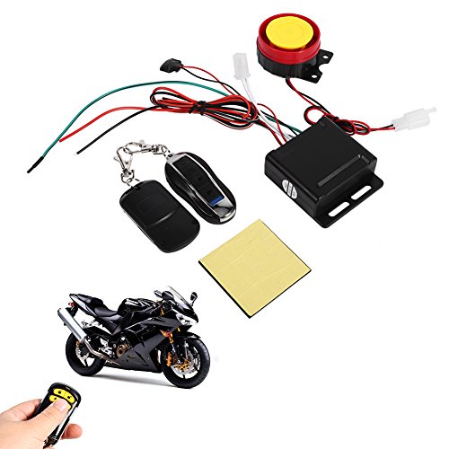 Motorcycle Bike Anti-Theft Alarm System, 12V Motorcycle Anti-Theft Security Burglar Alarm System Remote Control Motorcycle Security Kit, Fit for Motorcycles with 12V Battery, Battery Not Included